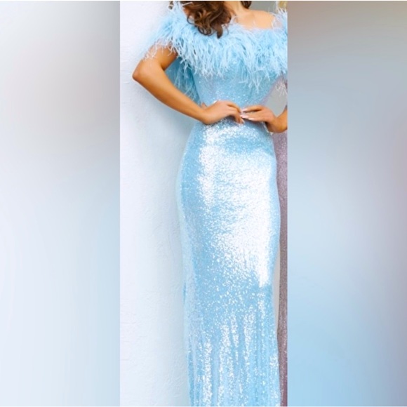 Jovani | Dresses | Jovani Size Blue Sequin Prom Dress | Poshmark